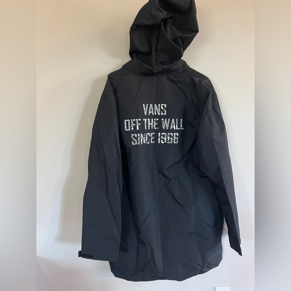 Vans | Jackets & Coats | Vans Of The Wall Long Windbreaker Back Logo ...